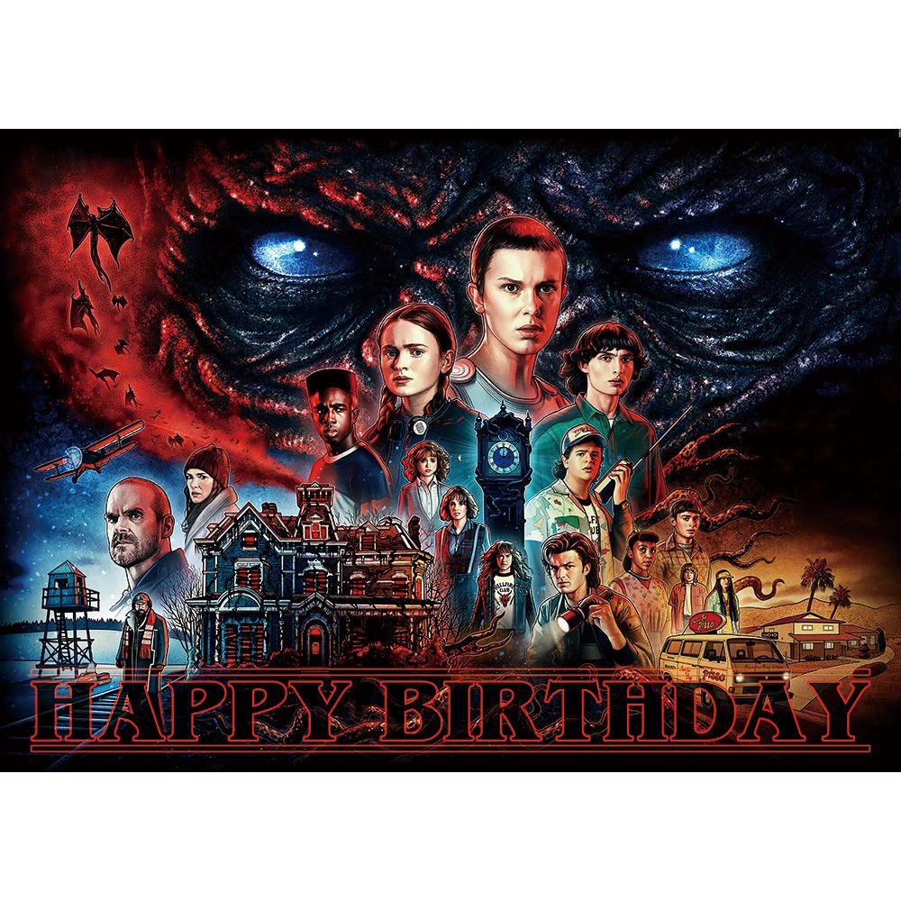Stranger Things Backdrop Stranger Party Supplies for Children Happy ...