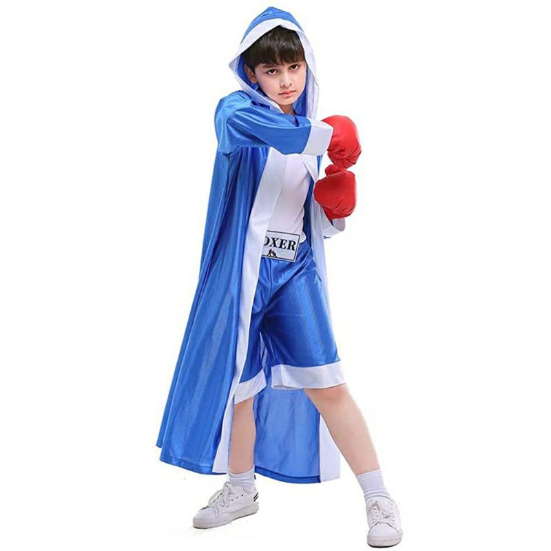 Boys Boxer Cosplay Set Halloween Costume for Kids Boxing Match Children ...
