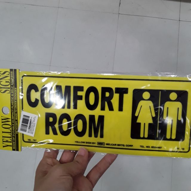 Yellow Sign Indoor & Outdoor Signage COMFORT ROOM | Shopee Philippines