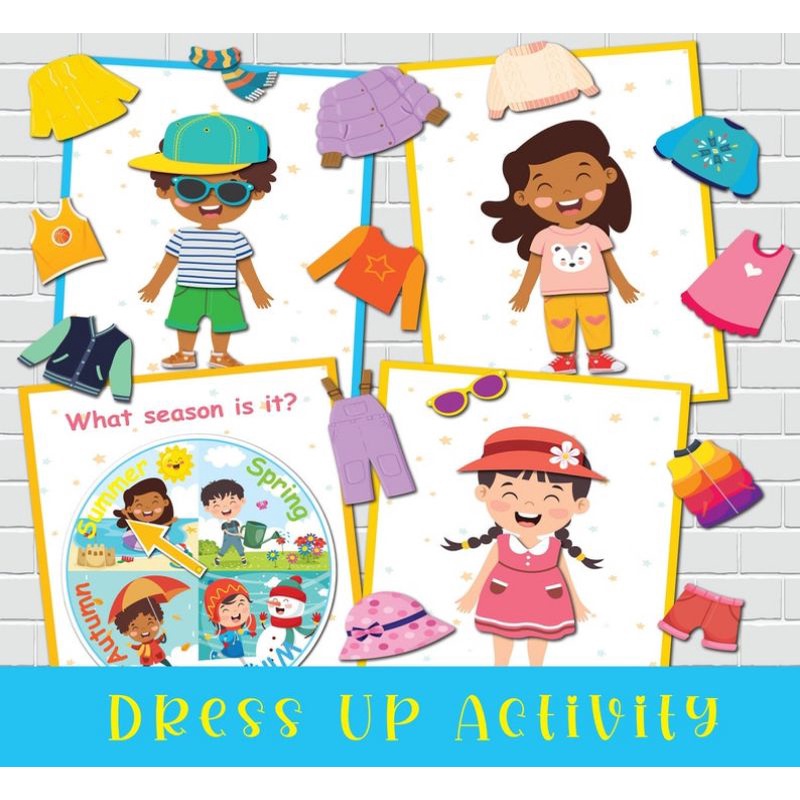 Dress Up Activity / Season Outfit / Activity for kids / Activity Cards ...