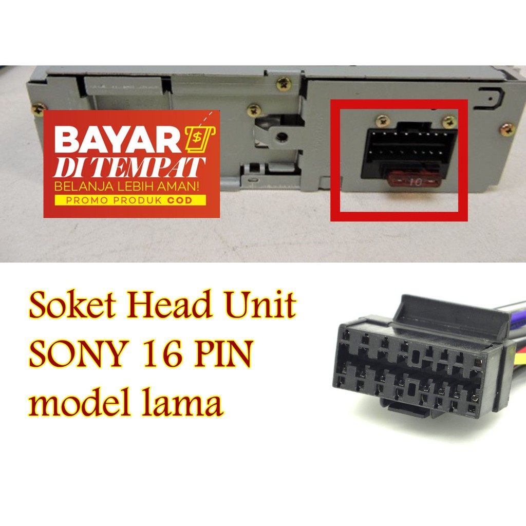 Old Model Sony 16 Pin Head Unit Socket Cable | Shopee Philippines