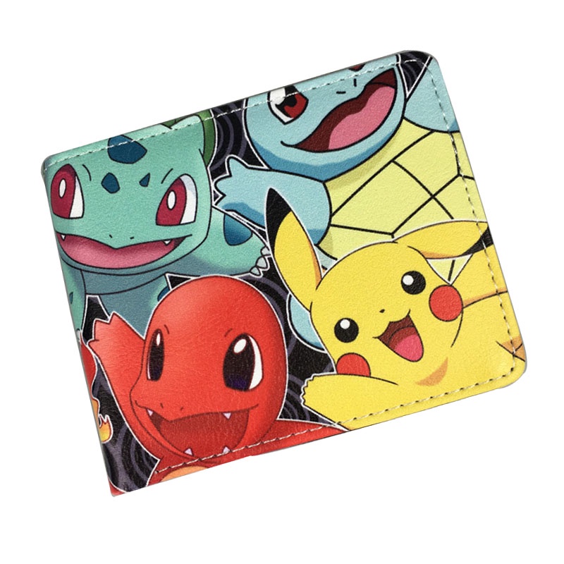 Cartoon Anime Pokemon Pikachu Wallet Short Bifold Purse With Card ...