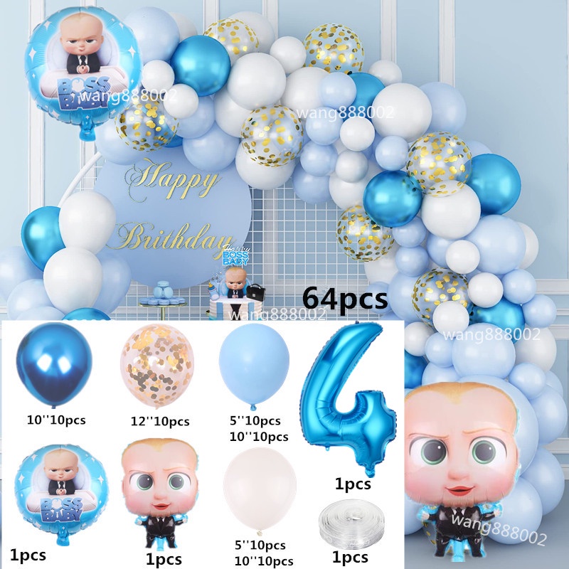 Blue Balloon Garland Kit Boss Baby Theme Baloon Arch Balloon Baby ...