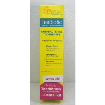 TEABIOTIC TOOTHPASTE WITH FREE TOOTHBRUSH WITH 10,000 BRISTLES AND ...