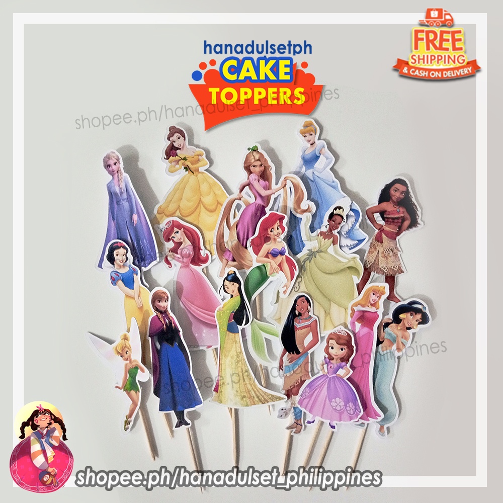 Disney Princess Cake Toppers [ set ] ♥ hanadulset | happy birthday ...
