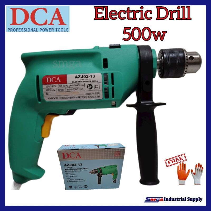 DCA Electric Impact Drill 500w AZJ02-13 (with FREE GLOVES) | Shopee ...