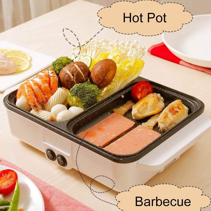Multifunctional Mini Electric Hotpot 2 in 1 Steamboat and BBQ | Shopee ...