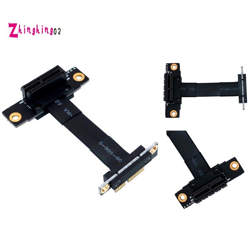 ★zhinghing02★ PCIE X1 Riser Cable Dual 90 Degree Right Angle PCIe 3.0 ...