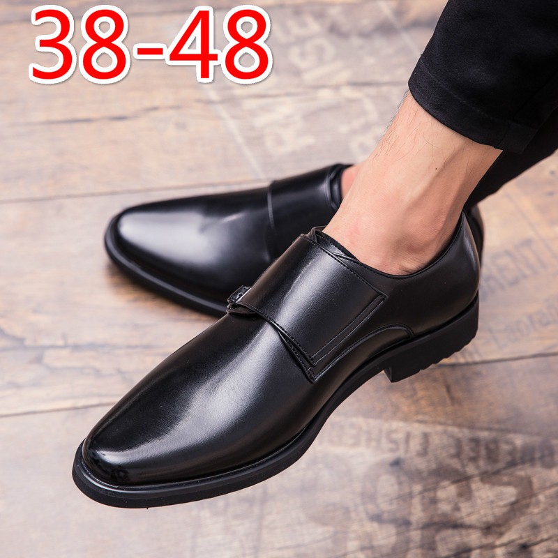Leather shoes for men black big size shoes 45 46 47 48 slip-on shoes ...