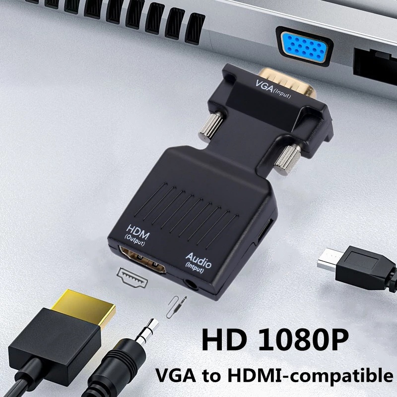 HD 1080P VGA to HDMI Converter Adapter VGA Adapter For PC Laptop to ... HD 1080P VGA to HDMI Converter Adapter VGA Adapter For PC Laptop to ...