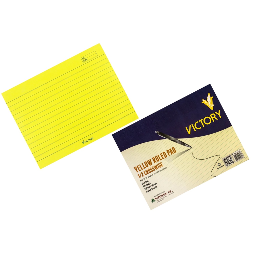 [1 PAD] Victory 1/2 Crosswise Yellow Pad (90 Leaves/Pad) | CPM | Shopee ...