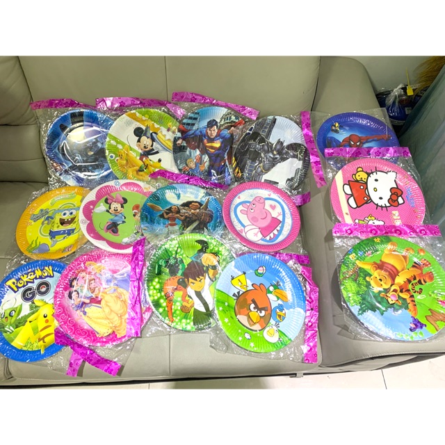 Paper Plates 9” 10pcs per pack Character Design | Shopee Philippines