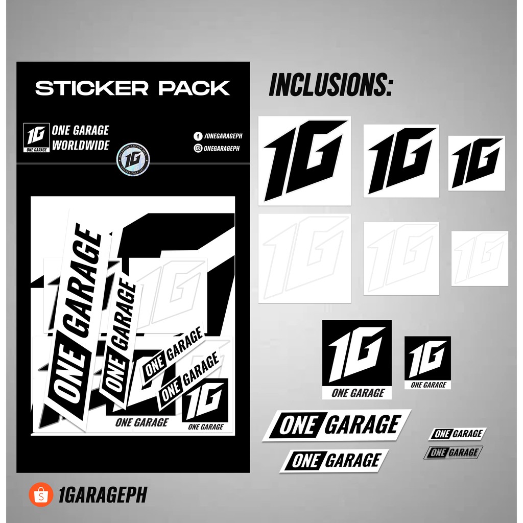 One Garage Stickers Decals Pack V2 | Shopee Philippines