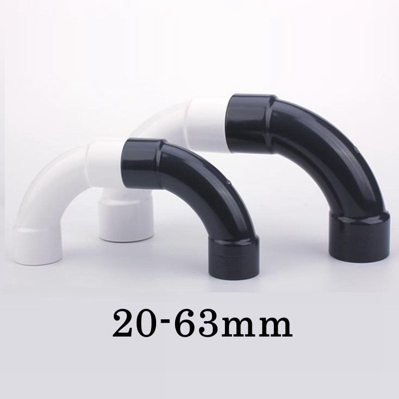 1pc 20-63mm PVC Crescent Moon Elbow Connector White/Grey PVC 90degree ...