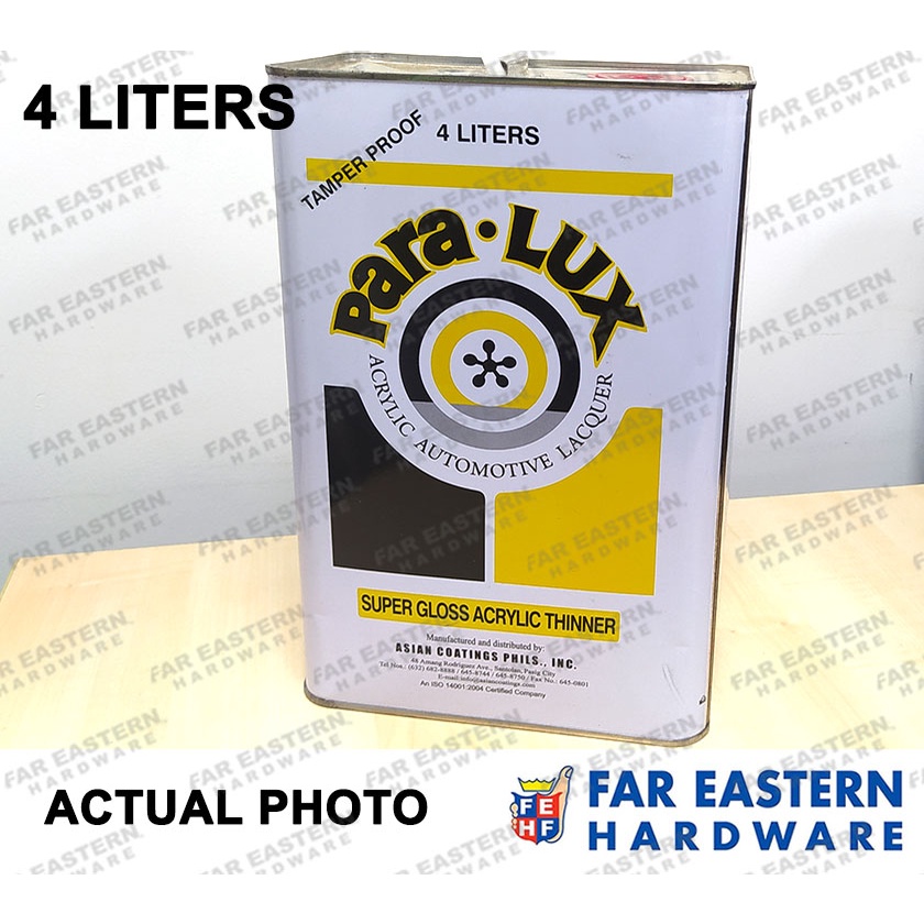 PARA LUX Super Gloss Acrylic Thinner 1L | 4L PARALUX | Shopee Philippines
