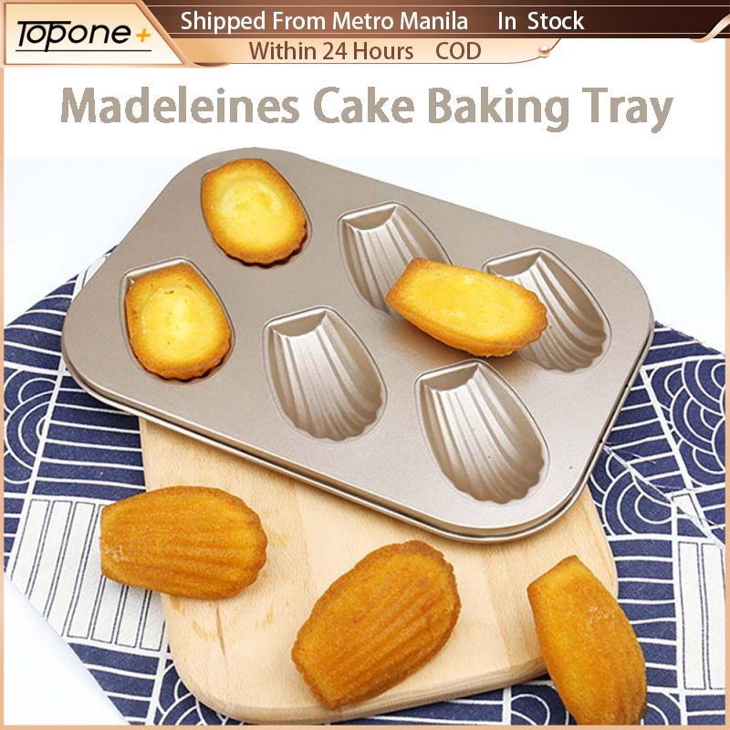 6 Cups Cake Baking Mould Muffin Madeleine Pan Non-Stick Shell Shaped ...
