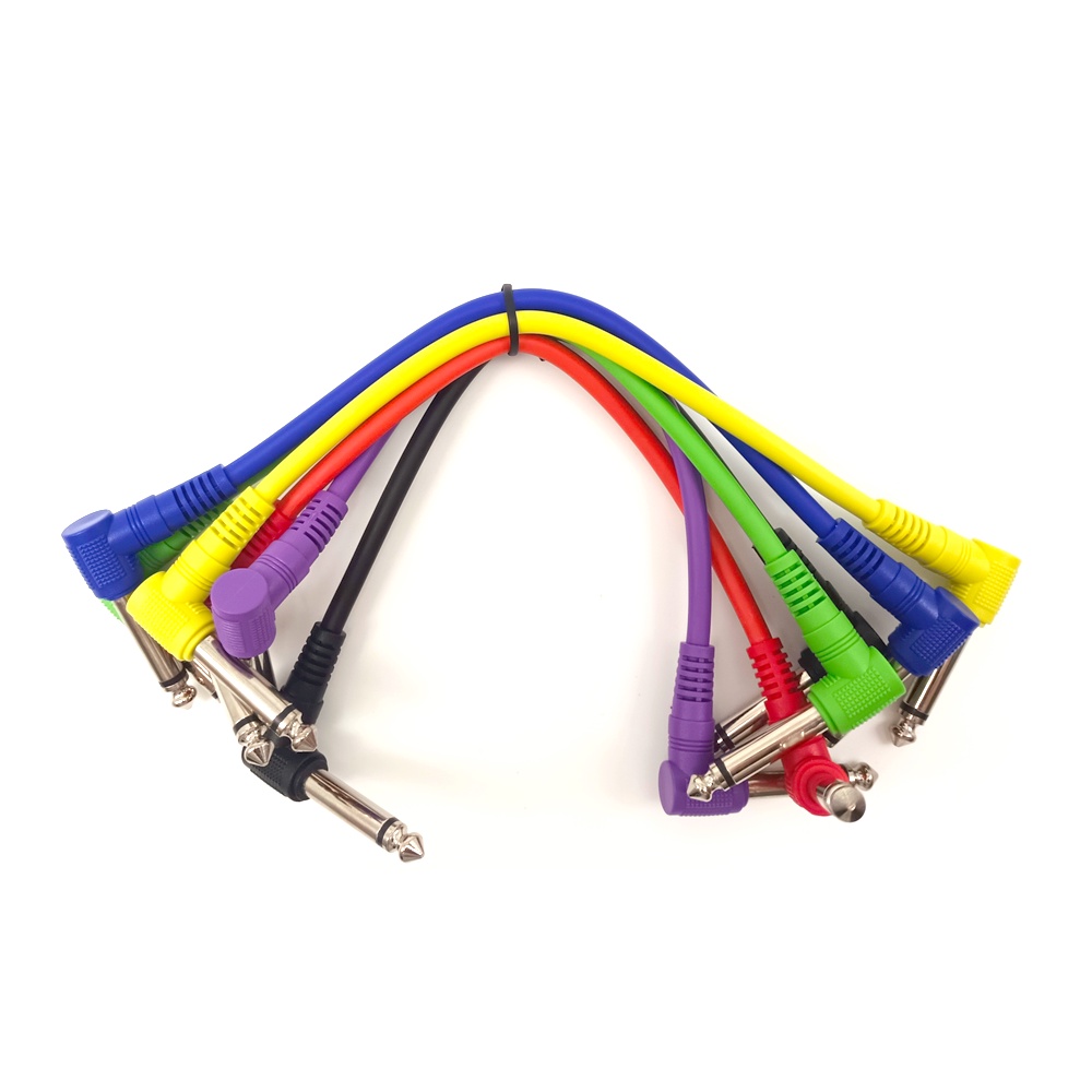 6Pcs/set Effect Pedals Patch Audio Cable Leads 6.35 Angled Plug Low ...