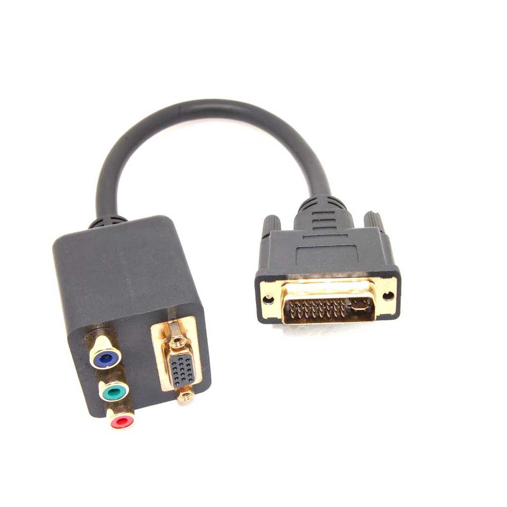 DVI-I Male To VGA/RCA RGB Component Dual Female Y-Splitter Cable ...