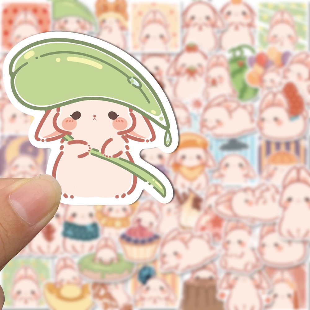 50pcs Cartoon Box Rabbit Cute Stickers Laptop Mobile Phone Decorative ...
