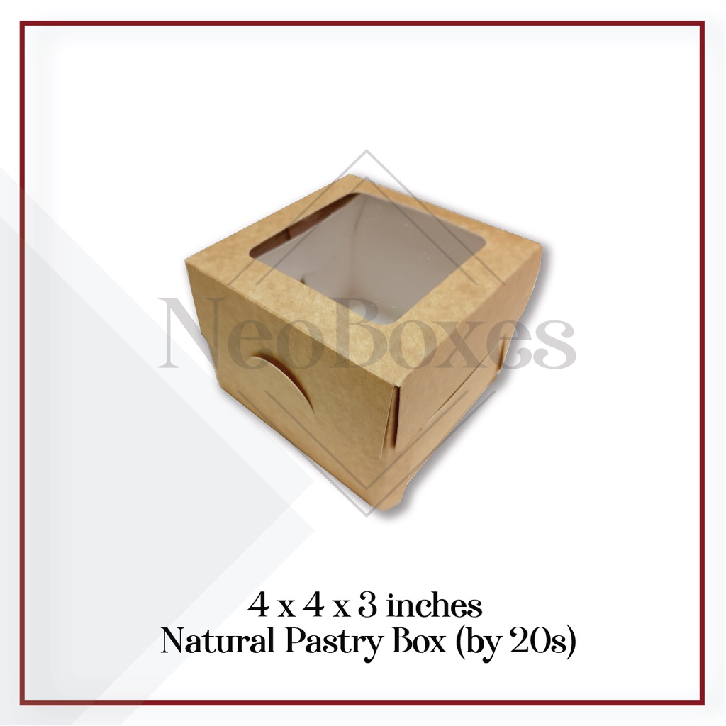 NeoBoxes | 4x4x3" Natural Pastry Box | Shopee Philippines