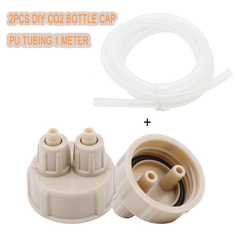 CO2 DIY Reactor Bottle Cap 2PCS Aquarium Carbon Dioxide System Pro Tube ...