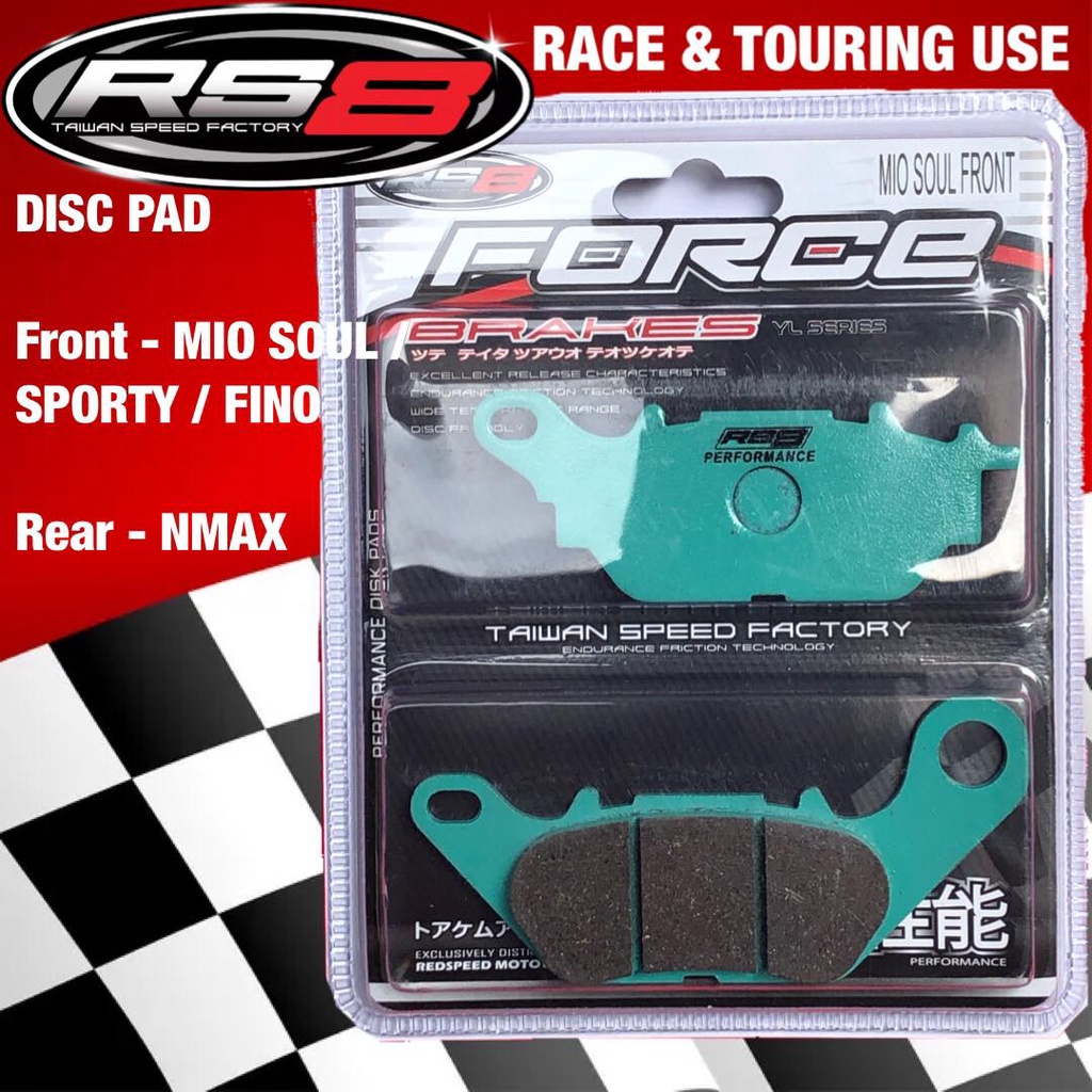 RS8 DISC / BRAKE PAD, (front) Mio Soul/Sporty/Fino, (Rear) NMAX(LONG ...