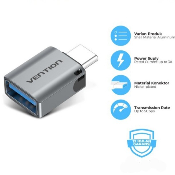 Vention Adapter OTG USB Type C to USB 3.0 Female | Shopee Philippines
