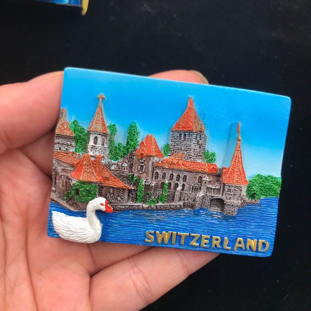 Resin Hand-painted Fridge Magnets Switzerland Basel Eiffel Tower Sophia ...