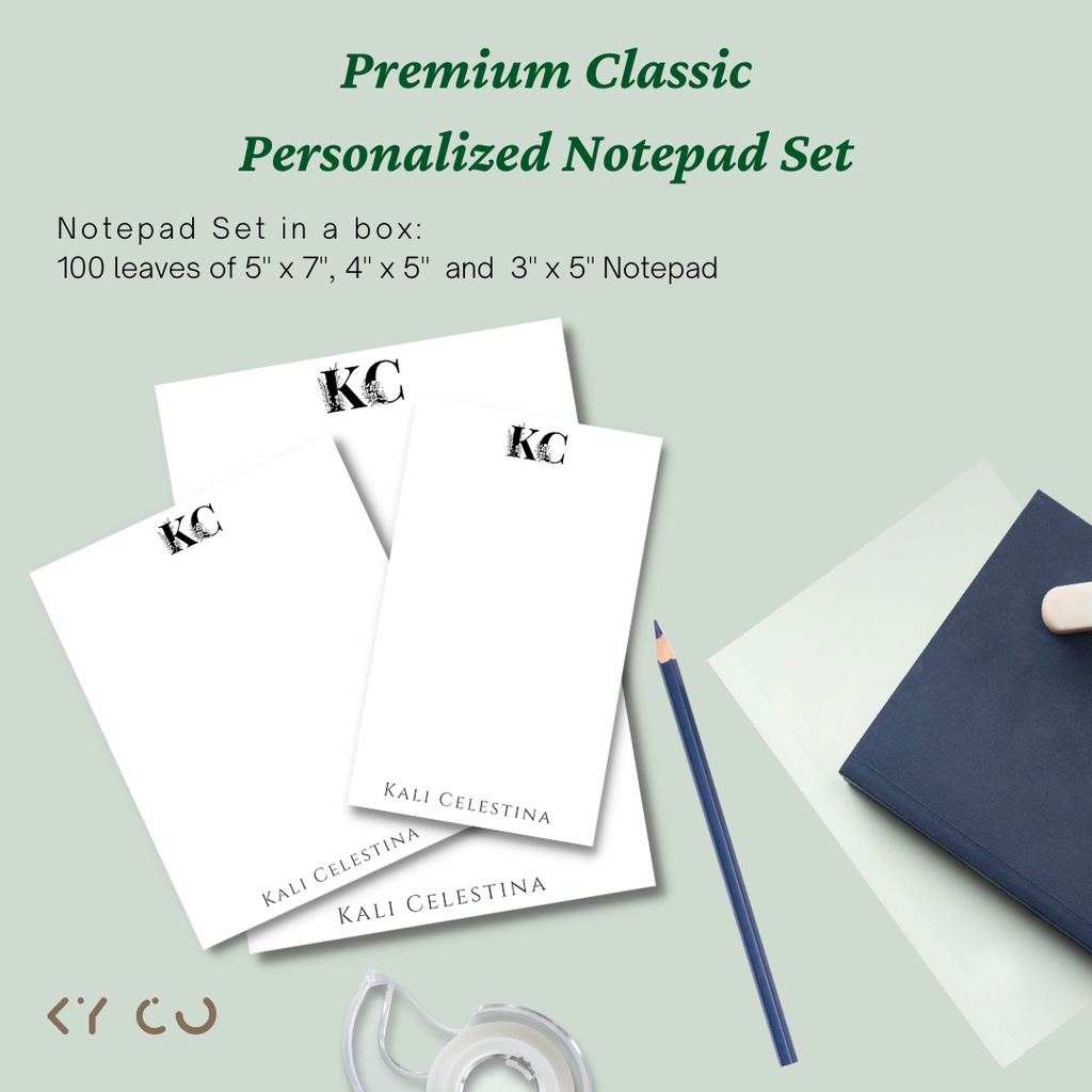 KYCO Premium Classic Personalized Notepad Set | Shopee Philippines