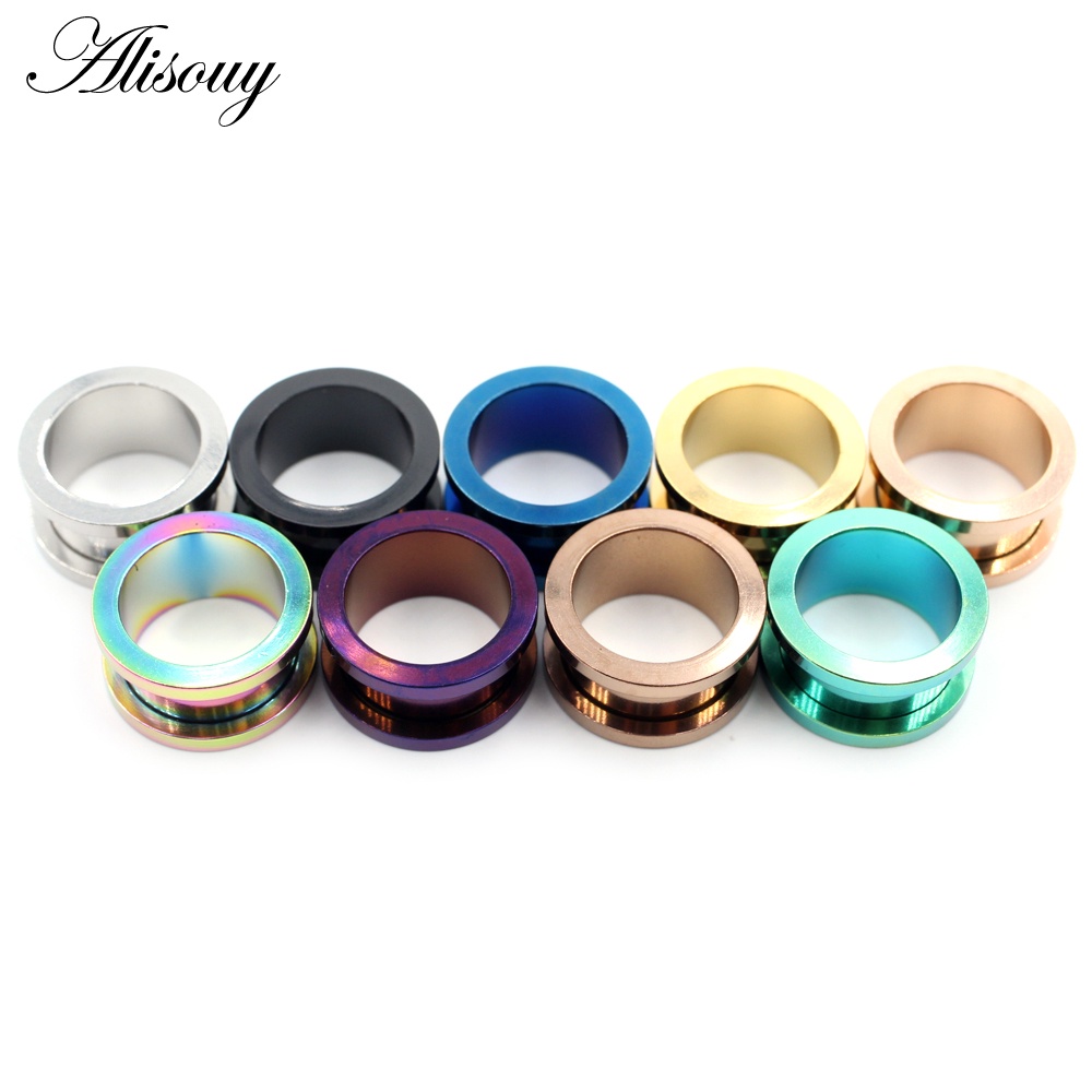 Alisouy 2PC 6-16mm Ear Gauges 316L Stainless Steel Ear Tunnels Plugs ...