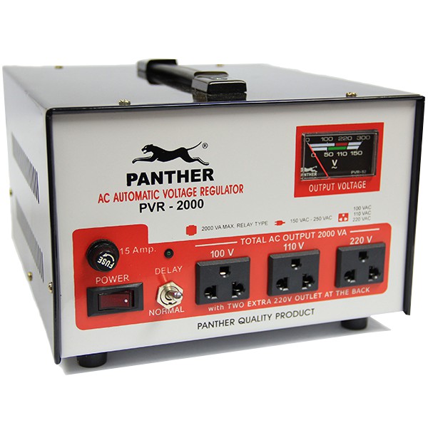 Panther PVR-2000 2000W Relay Type AVR w/ Step Down Transformer and ...