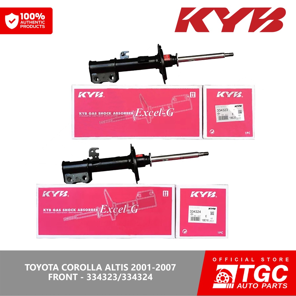 KYB KAYABA Excel G Front Shock Absorber Toyota Corolla Altis 2001 - 2007 334323 334324 1set ...