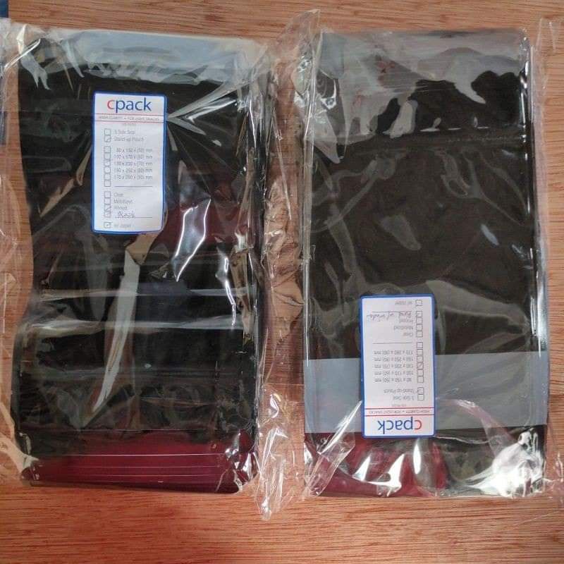 100pcs cpack white and black stand up pouch packaging ziplock | Shopee ...