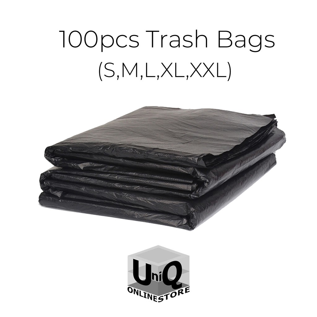 100 pcs Black Disposable Trash Bags (S,M,L,XL,XXL) | Shopee Philippines