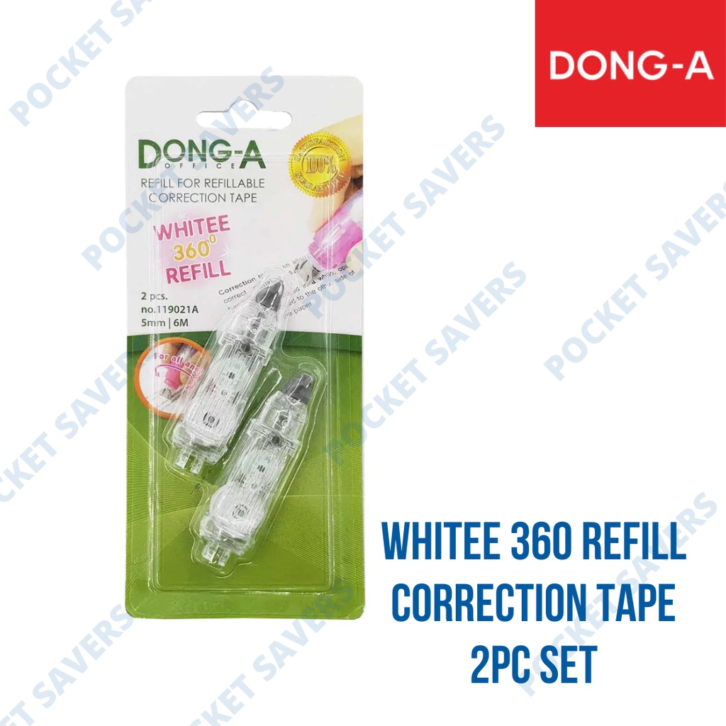 Dong-A Whitee 360 Correction Tape Refill, 2 - 4 pcs | Shopee Philippines
