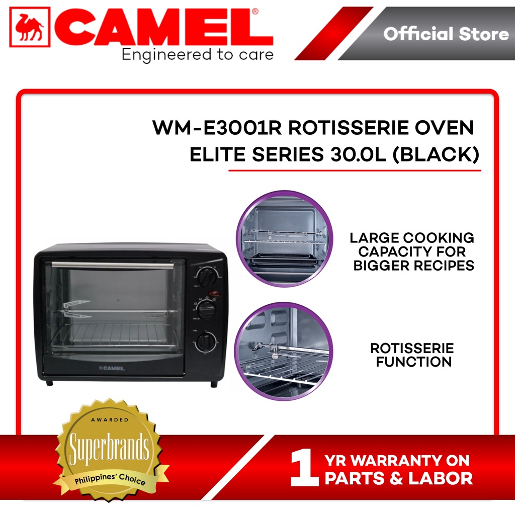 Camel WM-E3001R Rotisserie Oven Elite Series 30.0L (Black) | Shopee ...