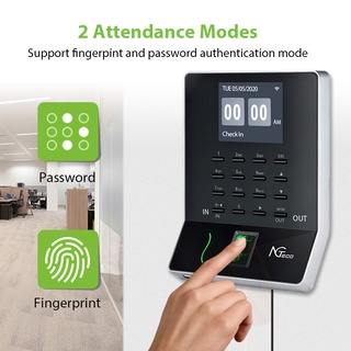 NGTeco W2 Fingerprint Time Attendance Machine WiFi/APP Time Recorder ...