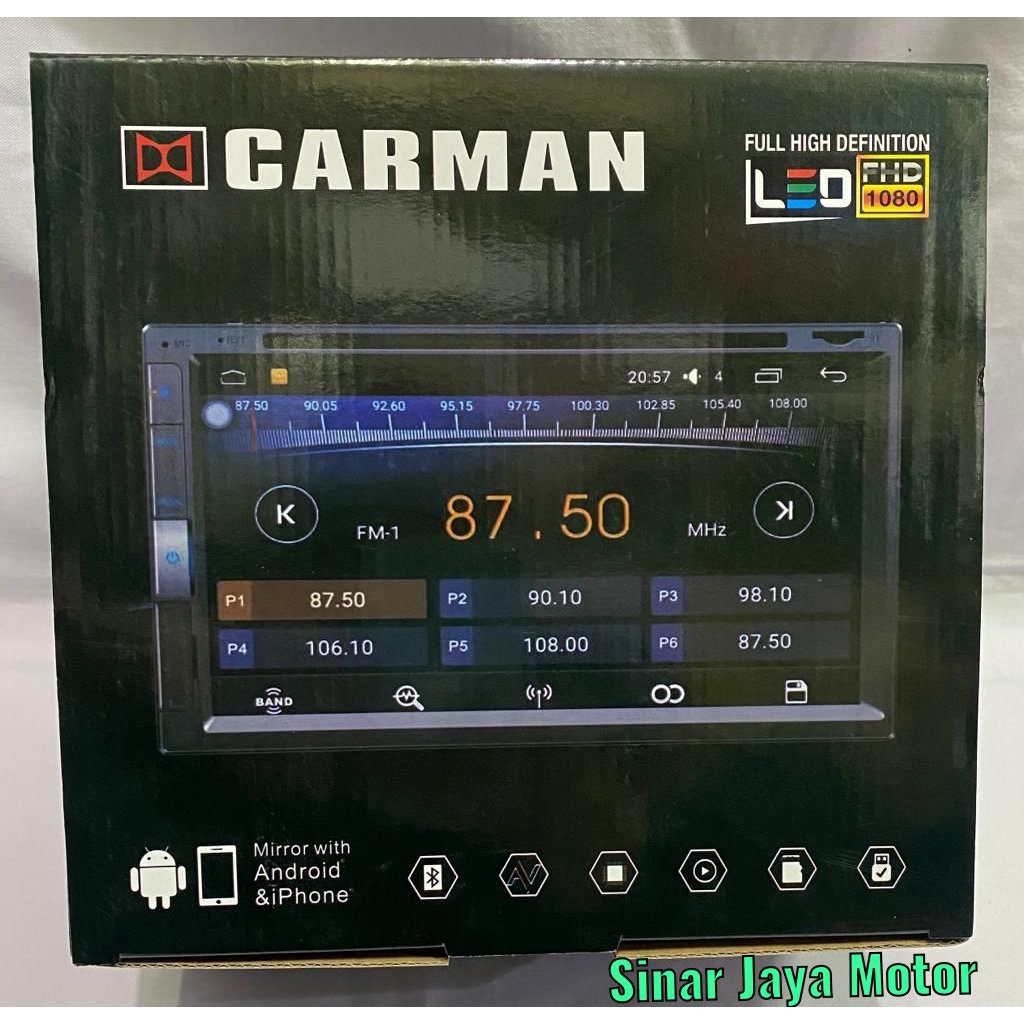 LAYAR Head Unit Double Din Carman Screen 6.95" MirrorLink Full ...