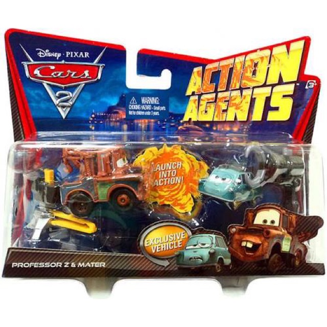 Cars 2 Action Agents Battle Pack Mater & Professor Z | Shopee Philippines