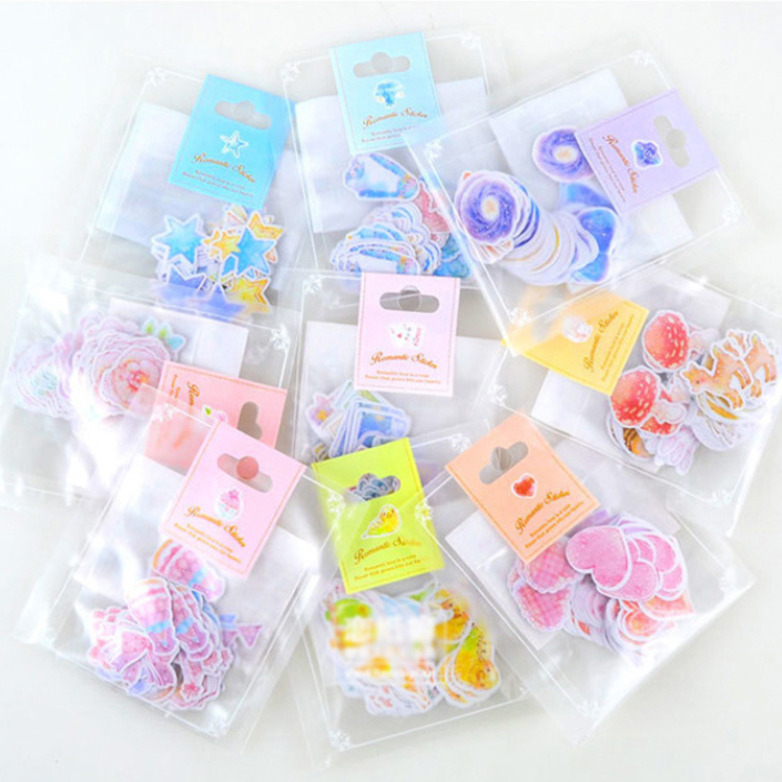 60 Pcs Student Office Stationery Handbook Sticker Romantic Mini Sticker ...