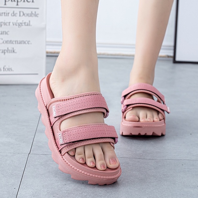 𝐂𝐋𝐎𝐒𝐒.𝐏𝐇 Korean Summer Muffin Thick Bottom Slippers For Women | Shopee ...