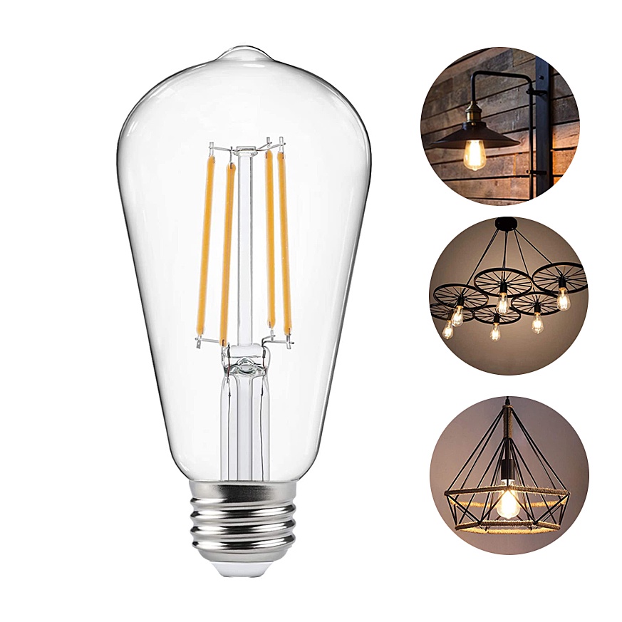 E27 Edison Retro LED Bulb filament bulb vintage bulb 4W/6W/8W warm ...