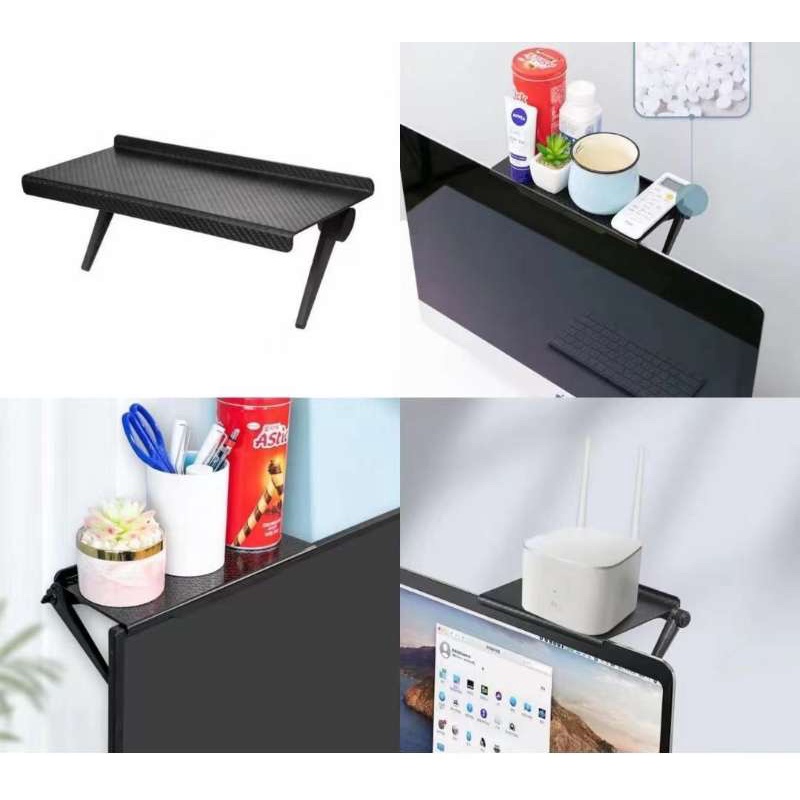 Adjustable TV Screen Top Storage Shelf Rack Computer Monitor Organizer ...