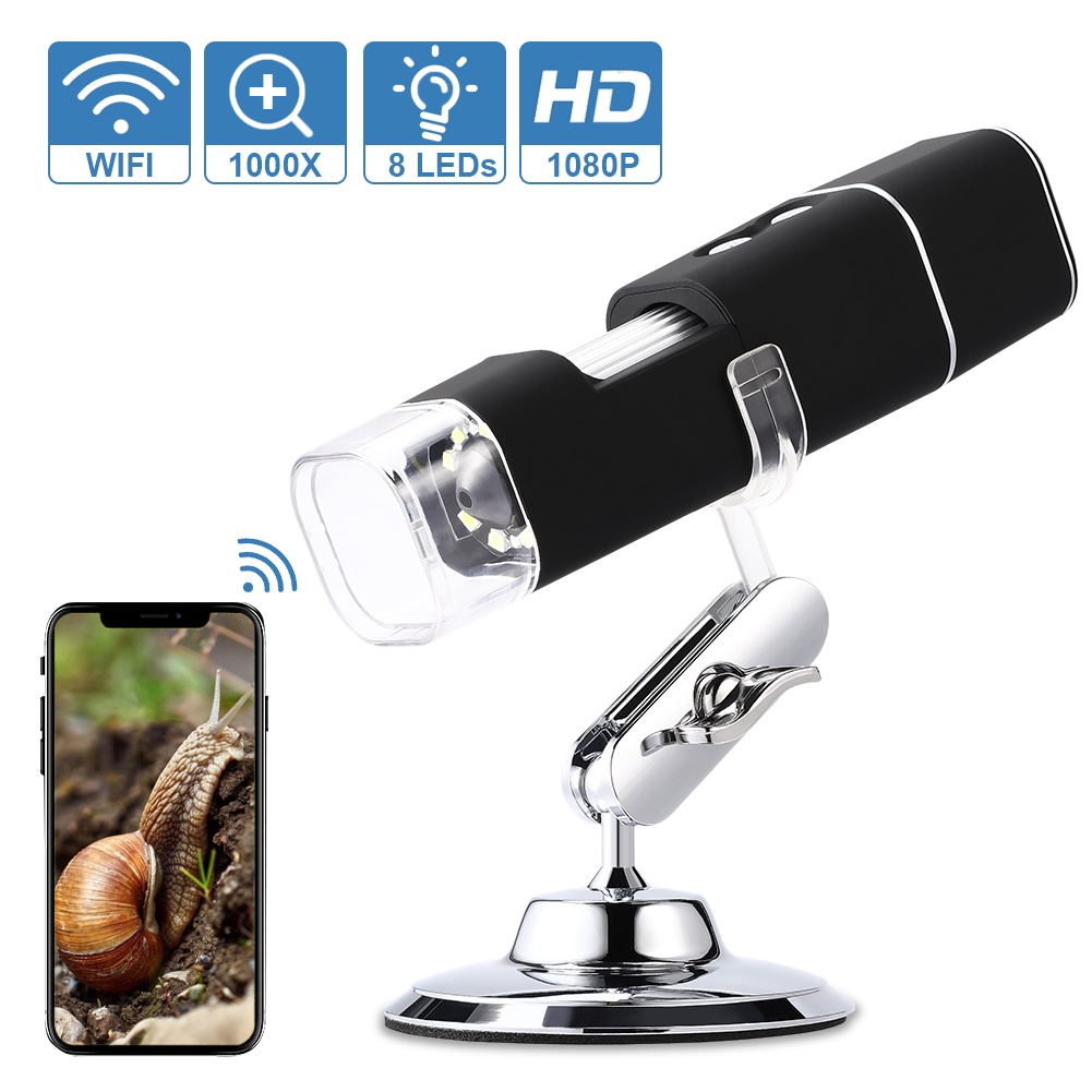 Wireless Digital Microscope, Skybasic 50X to 1000X WiFi Handheld Zoom Magnification Endoscope ...