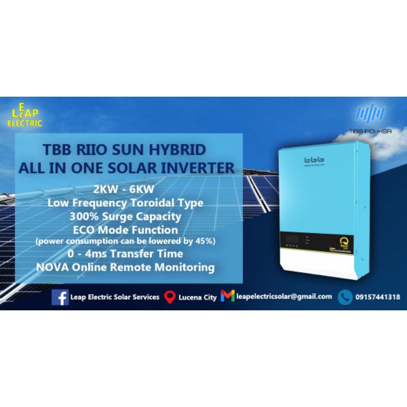 5kw 48V TBB Riio Sun Hybrid Offgrid | Shopee Philippines