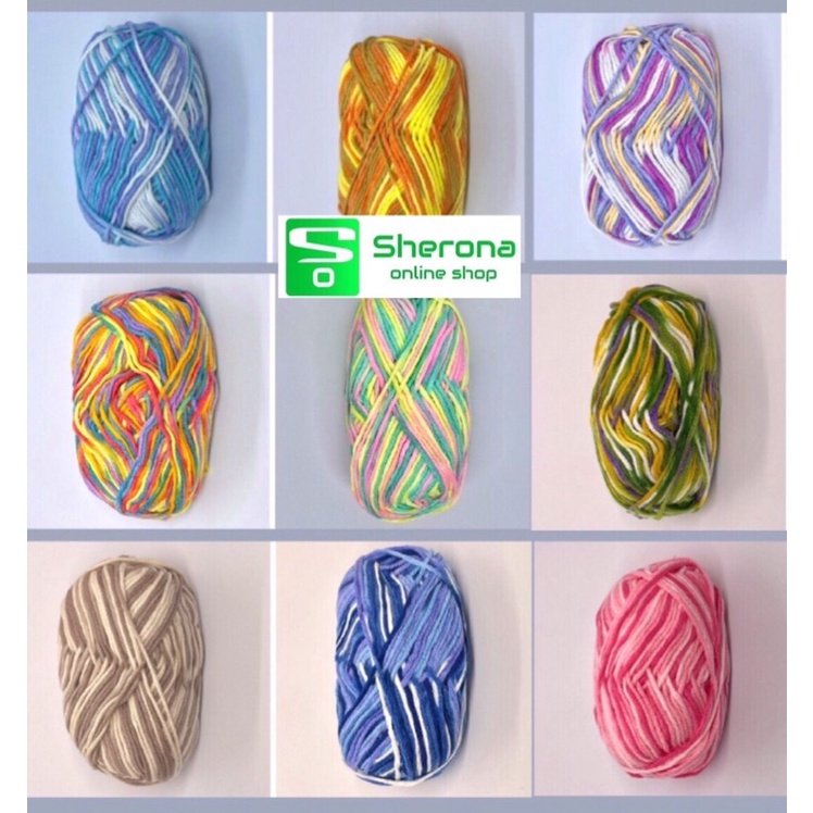 MILK COTTON YARNS 5 Ply (Multi-Color) 50grams | Shopee Philippines