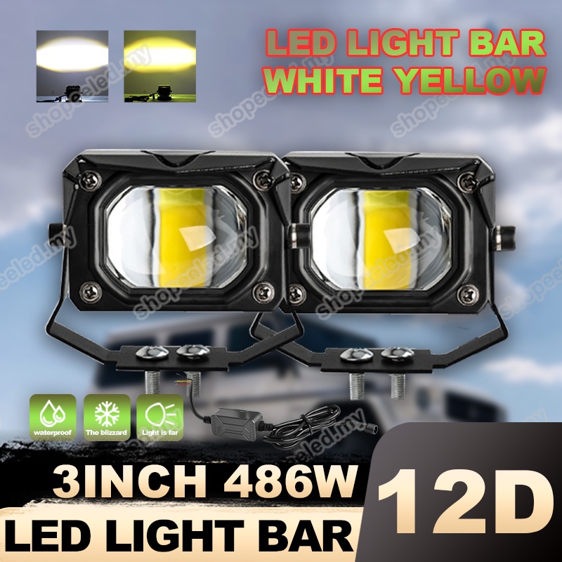 3inch Square LED Work Light Bar Spot Pods Driving LED Light Bar Fog ...