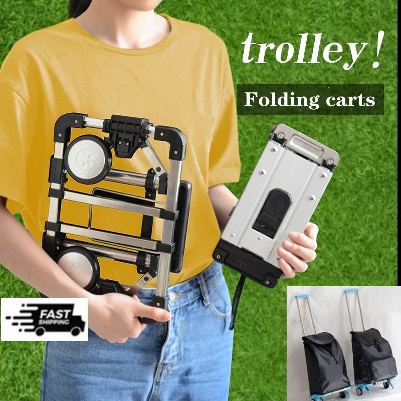 Natitiklop na mga kariton Mini grocery shopping trolley fully foldable ...