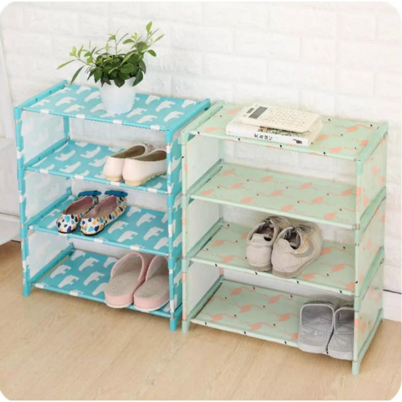 MP DIY Shoe Rack 4 Layer Waterproof Stand Shoerack Shoe Shelf Non-woven ...