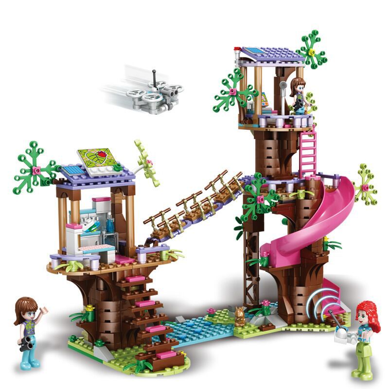585PCS Friends Series Jungle Rescue Adventure Tree House Building ...